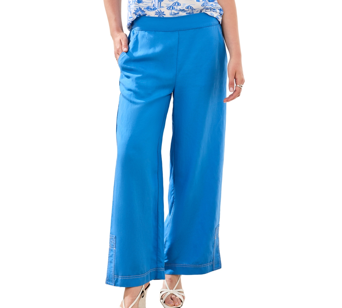 Click here for Tribal Womens Lightweight Wide-Leg Pants - Royal prices
