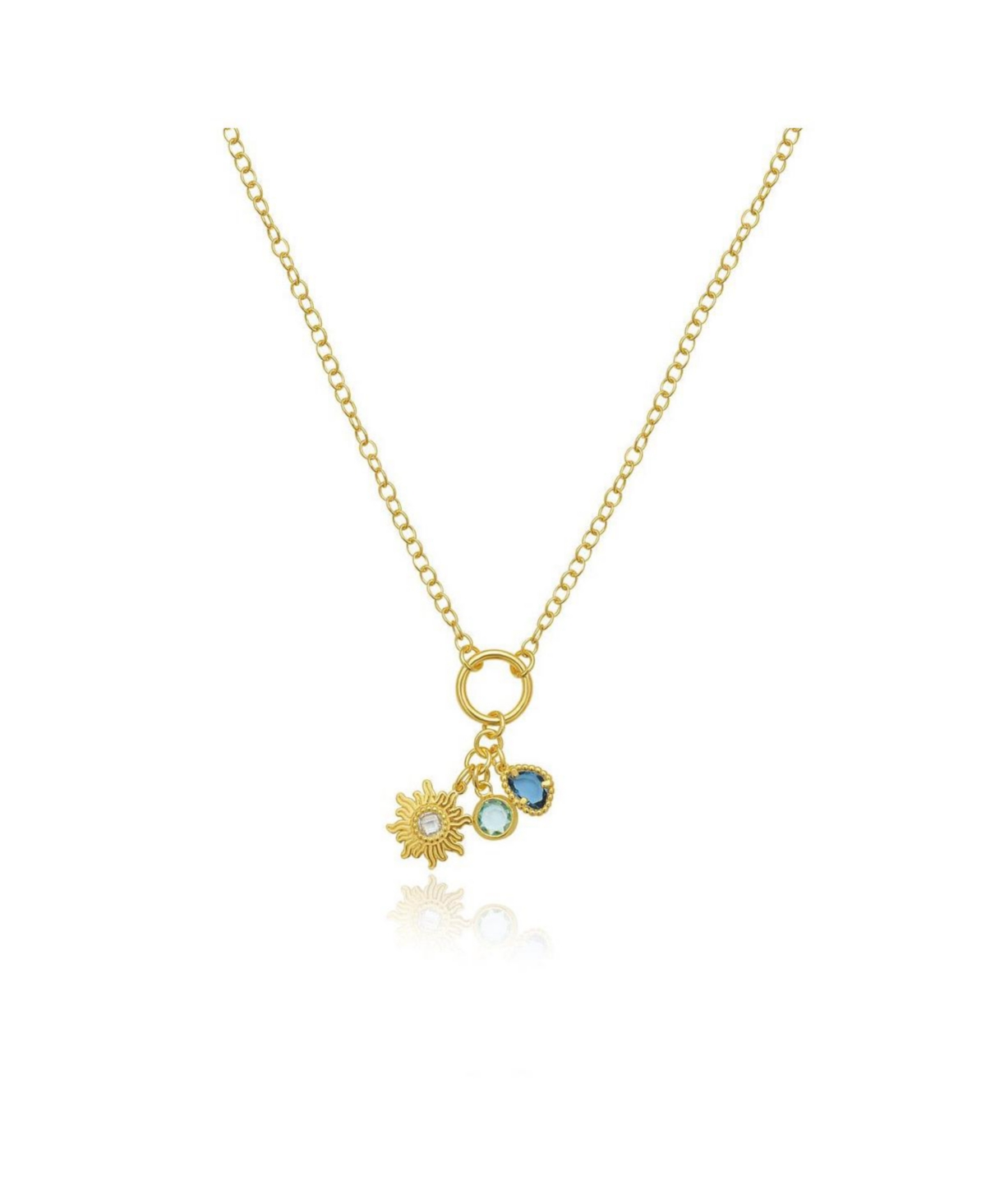 Click here for The Lovery Sunflower Charm Necklace 14K Gold-Plate... prices