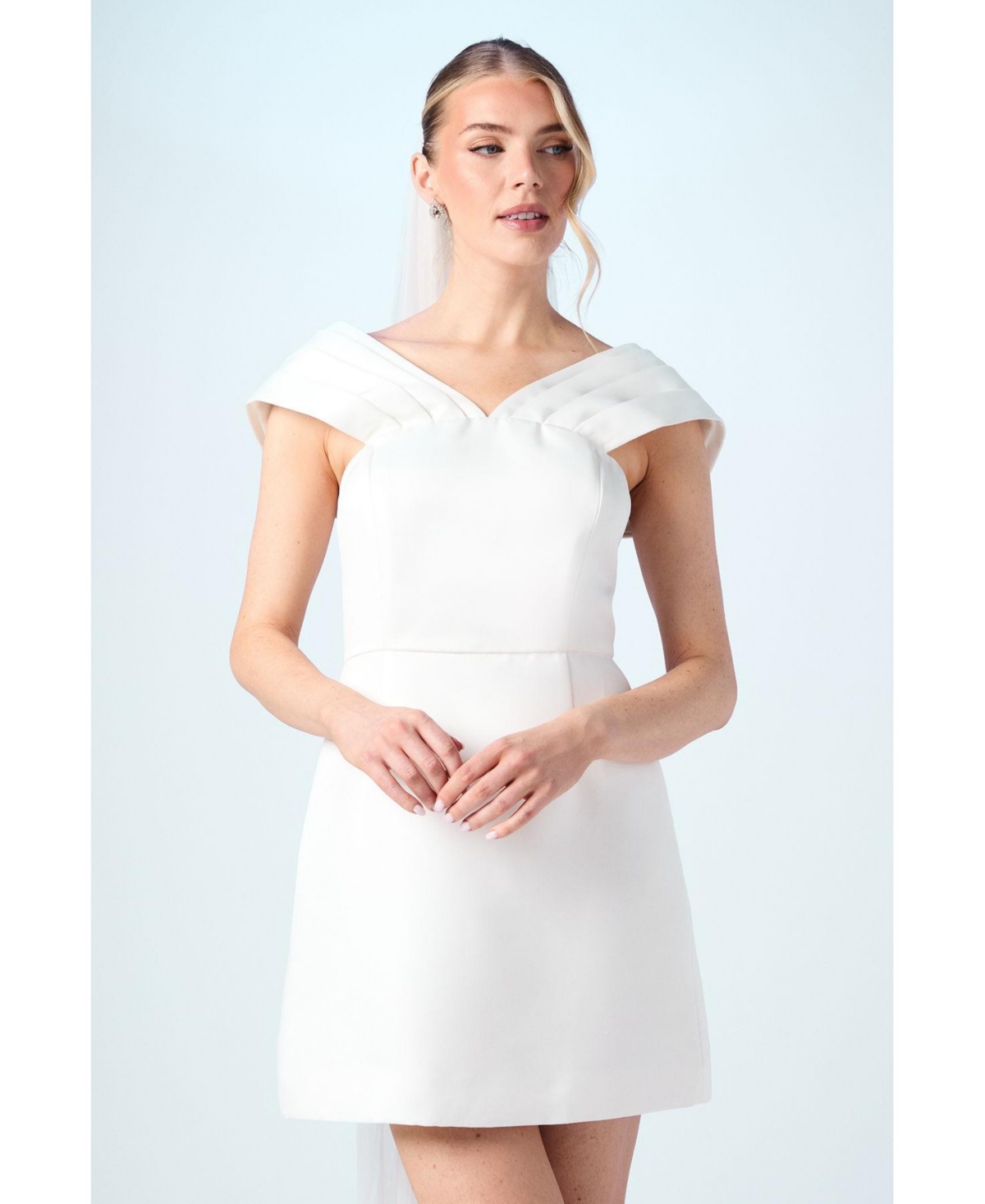 Click here for Coast Womens Bardot Bridal Mini Dress - Ivory prices