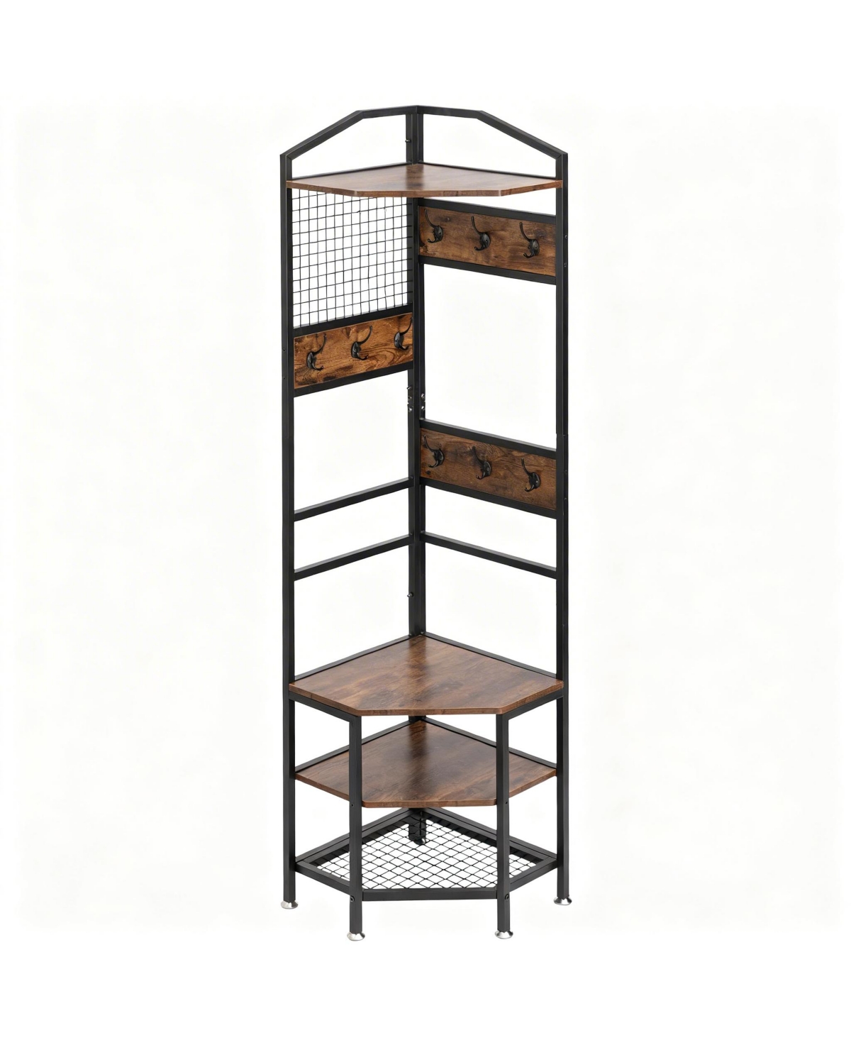 Click here for Yigii 4-Tier Corner Storage Rack with Hooks and Sh... prices