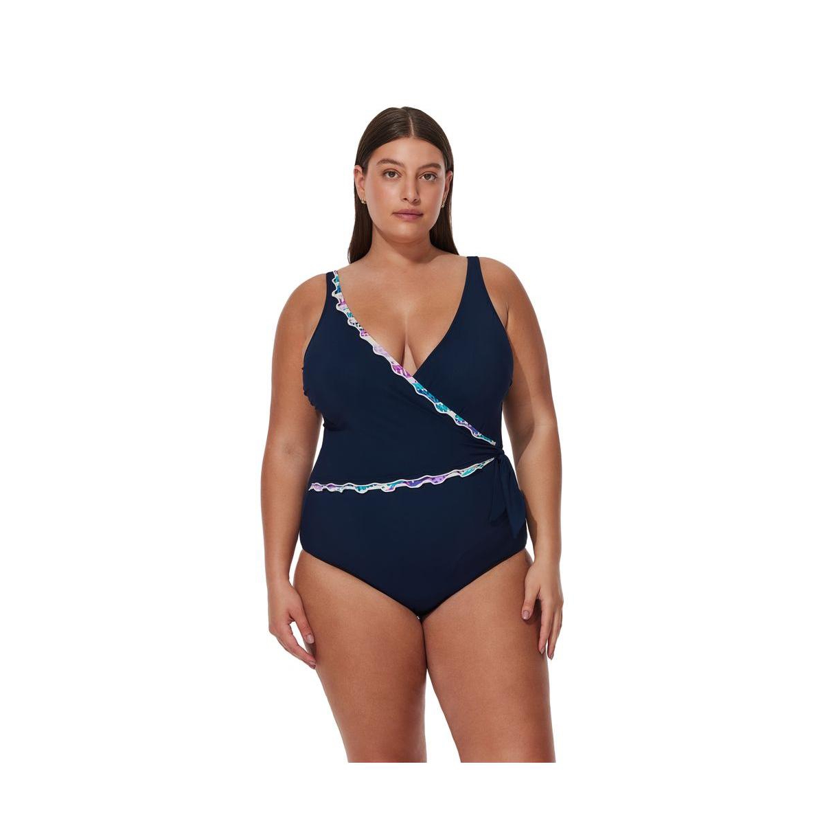 Click here for Profile by Gottex Plus Size Canva Tricolore V Neck... prices