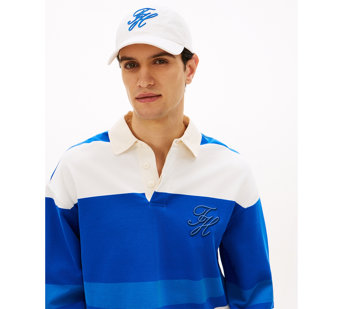 Tommy Hilfiger Mens Embroidered Logo Cap - Ecru