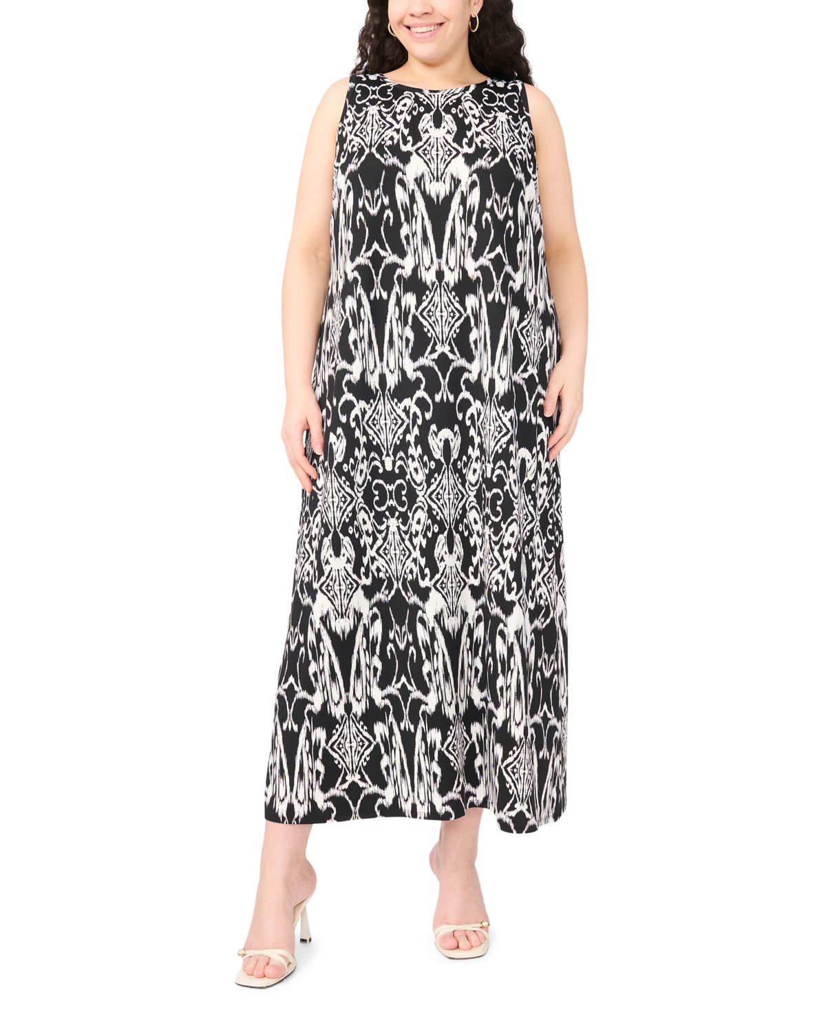 Click here for Msk Plus Size Printed Round-Neck Sleeveless Maxi D... prices