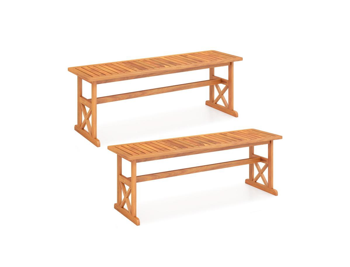 Click here for Slickblue Outdoor 51 Inch Acacia Wood Bench  Slatt... prices