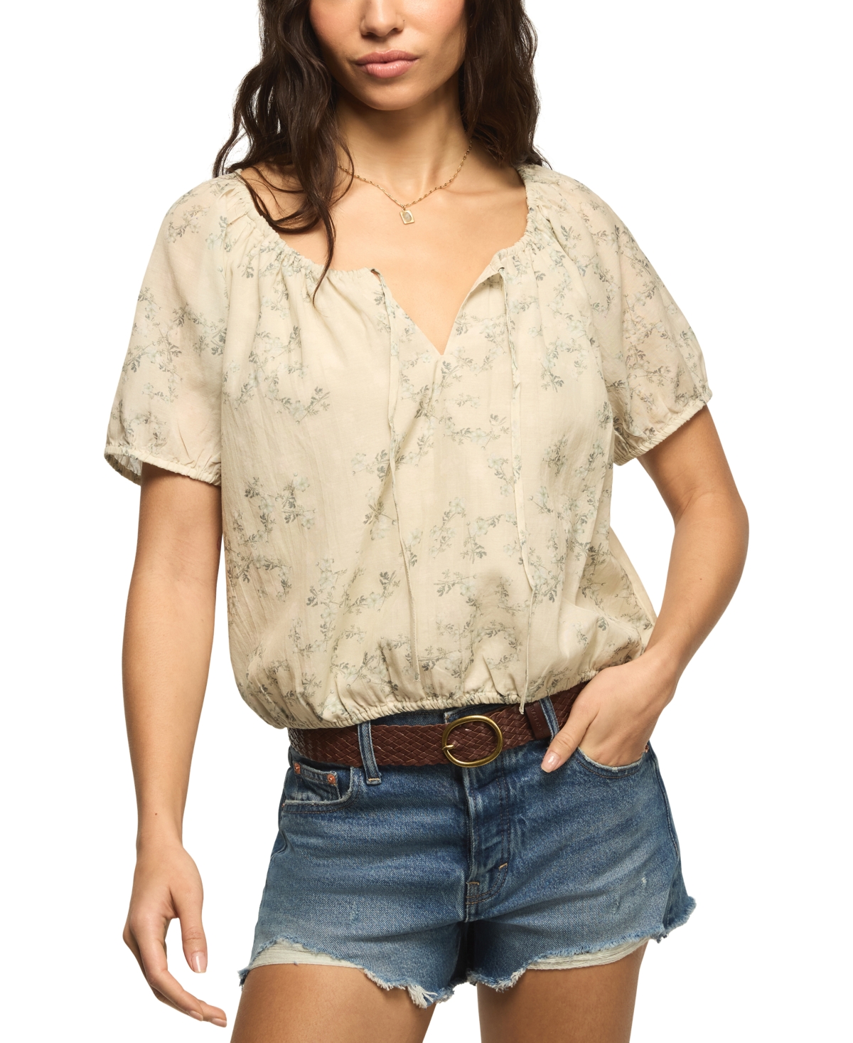 Click here for Lucky Brand Womens Short-Sleeve Scoop Neck Bubble... prices
