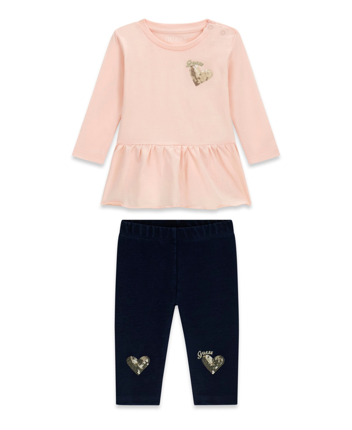 Click here for Guess Baby Girls Long-Sleeve Top and Knit Denim Pa... prices