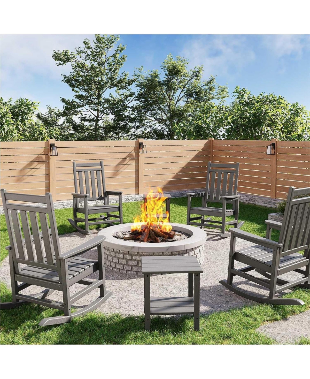 Click here for gaomon Hdpe Rocking Chair Outdoor Set of 4 with 2... prices