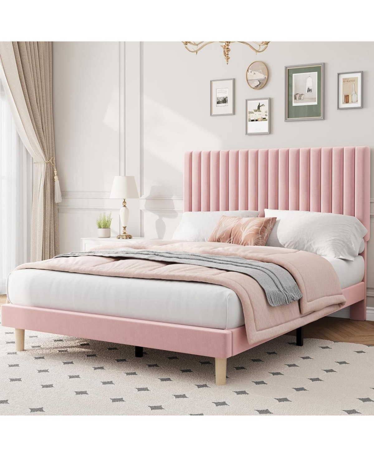 Click here for gaomon Bed Frame with Adjustable Headboard  Velvet... prices