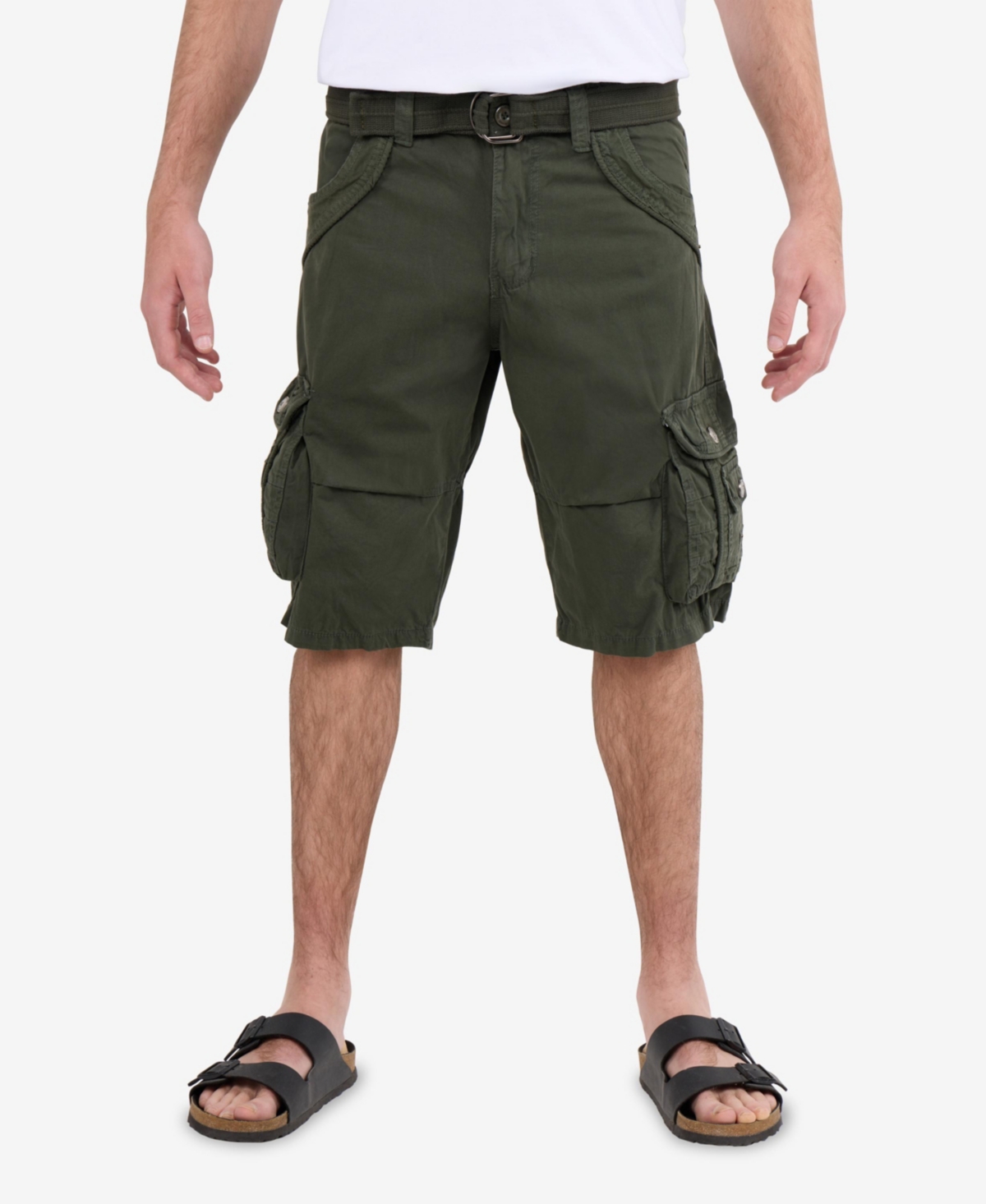 Click here for X-Ray Mens Belted Double Pocket Cargo Shorts - Gre... prices
