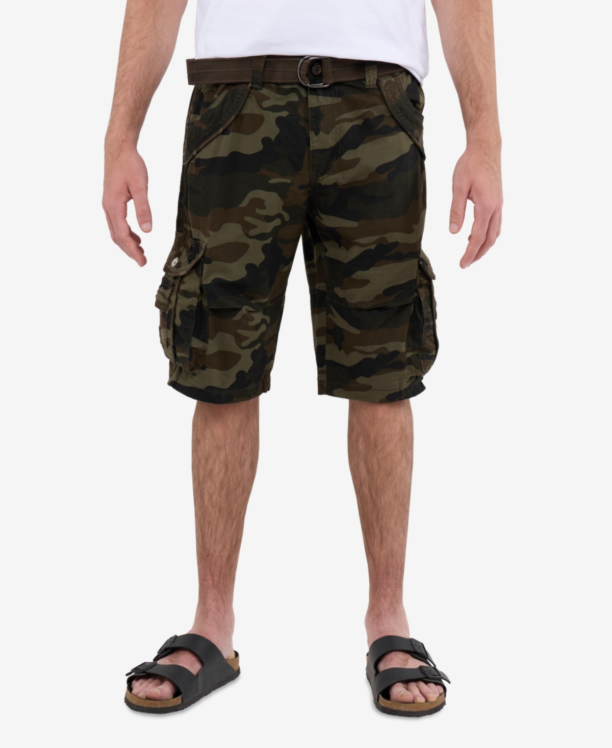 Click here for X-Ray Mens Belted Double Pocket Cargo Shorts - Oli... prices