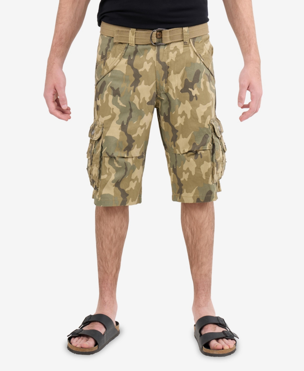 Click here for X-Ray Mens Belted Double Pocket Cargo Shorts - Des... prices