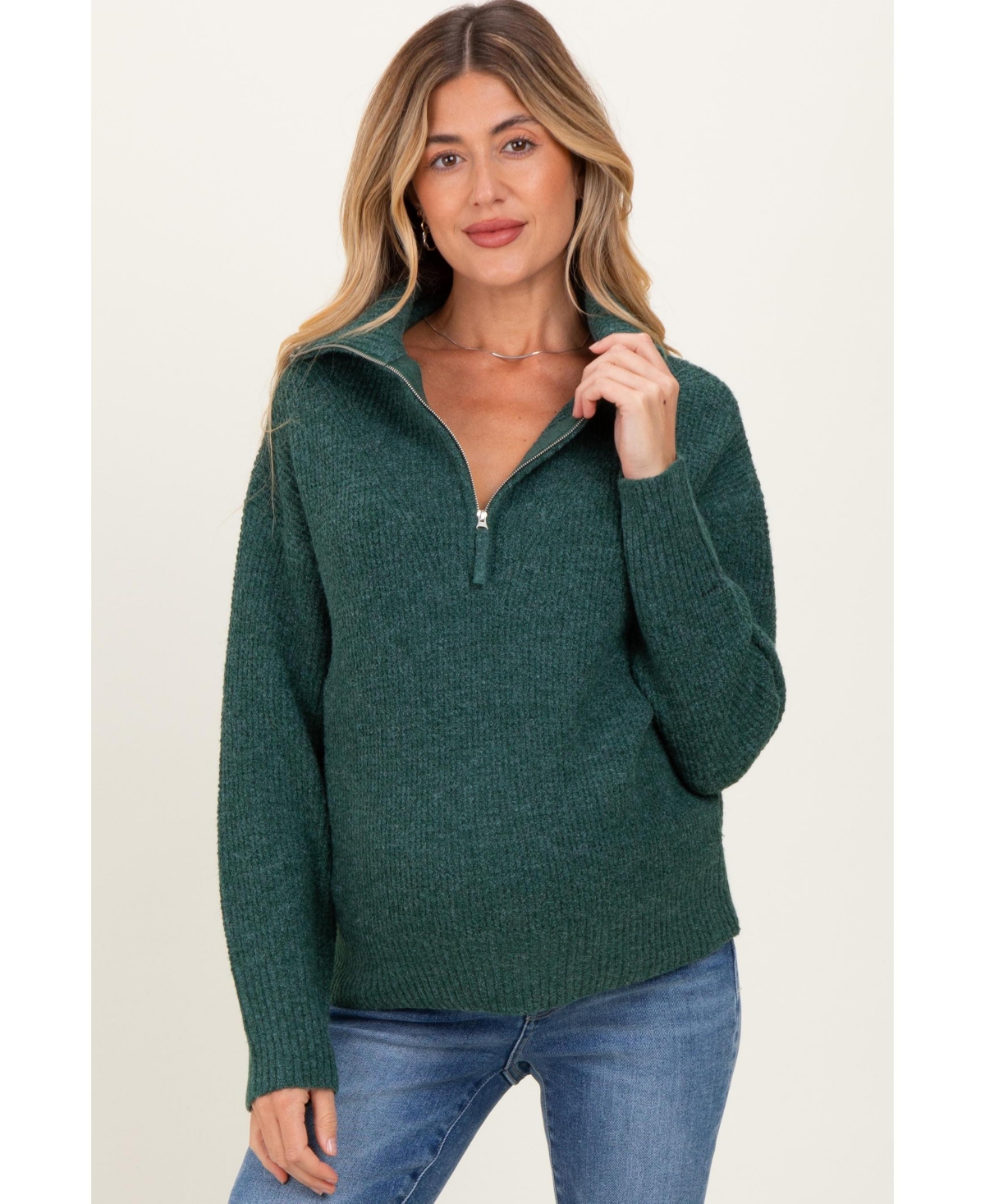 Click here for Pinkblush Maternity Half Zip Pullover Sweater - Gr... prices
