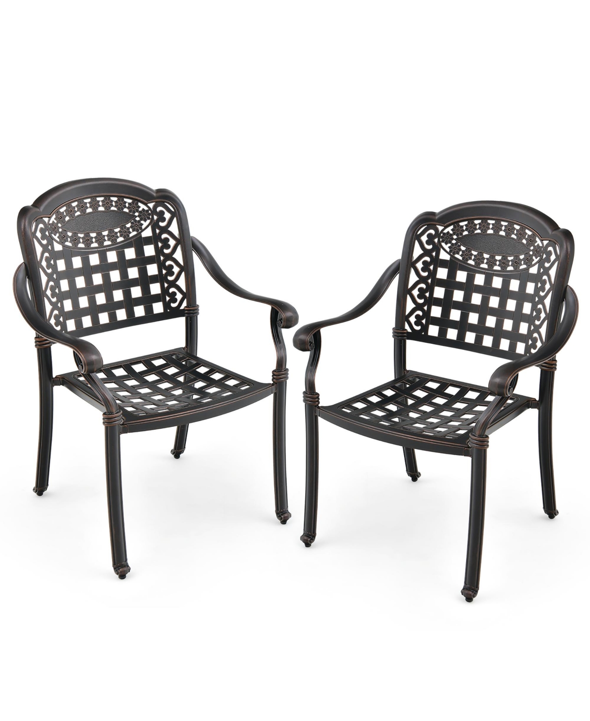 Click here for Gymax 2 Pieces Cast aluminum patio chair bistro di... prices