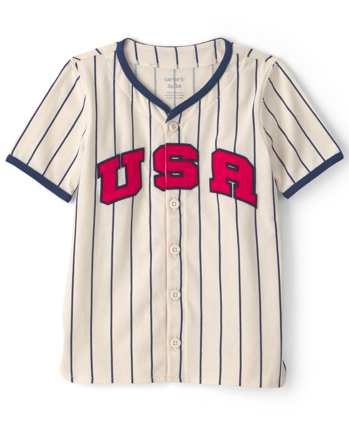 Click here for Carters Boys 2T-5T Button-Down Usa Jersey - Ivory prices