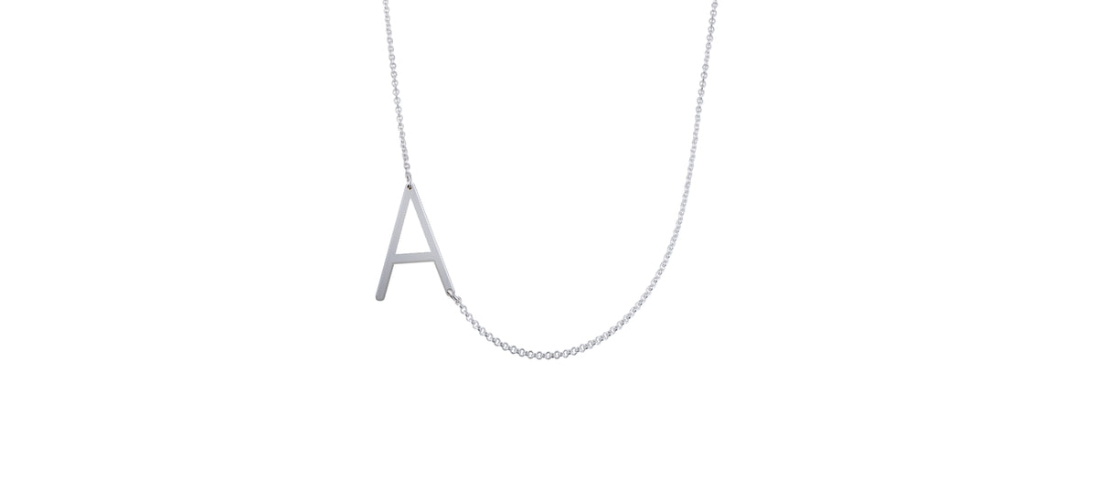 Click here for Oak & Luna Sideways Initial Necklace in Sterling S... prices