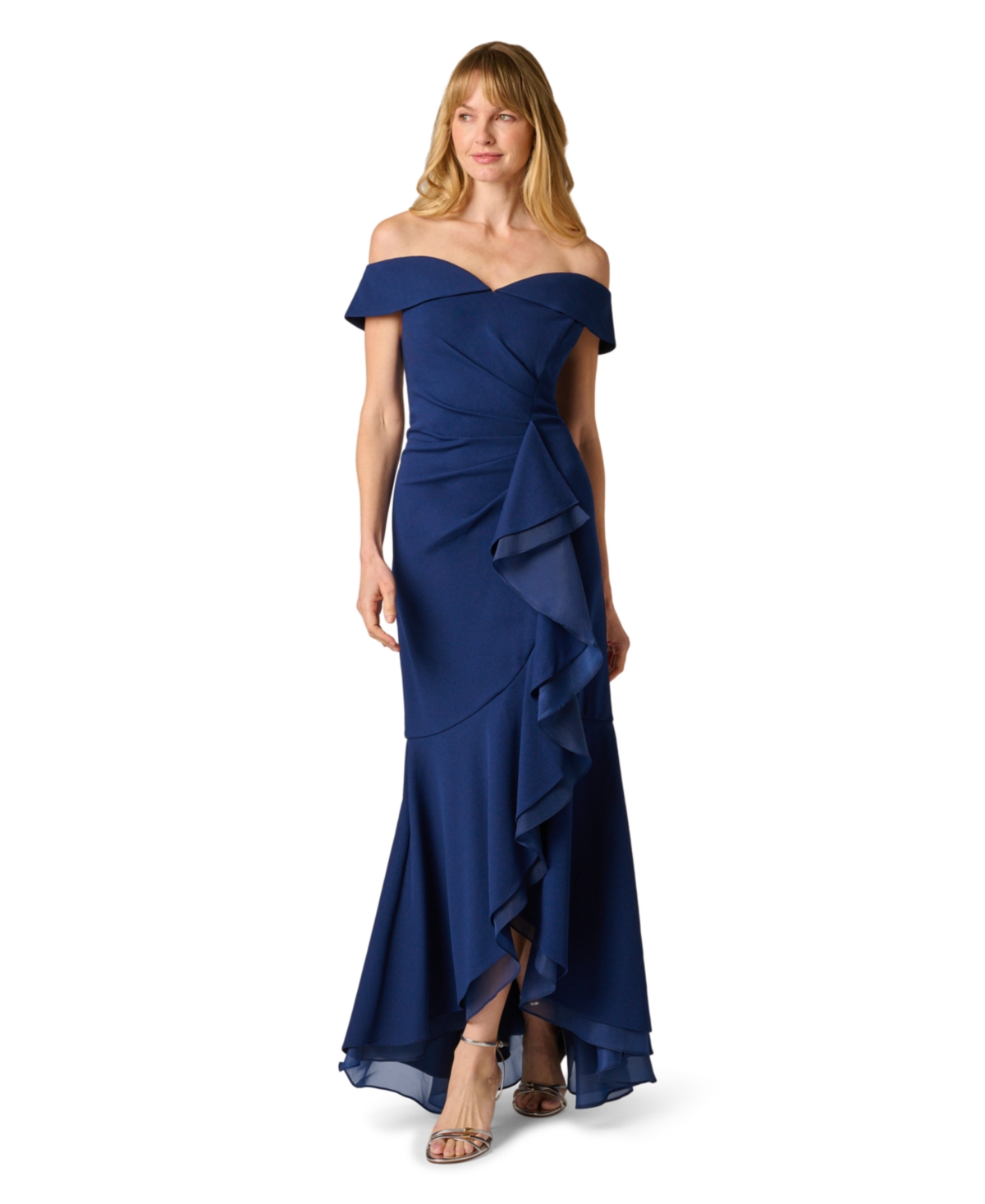 Click here for Adrianna Papell Womens Off-The-Shoulder Midi Gown... prices