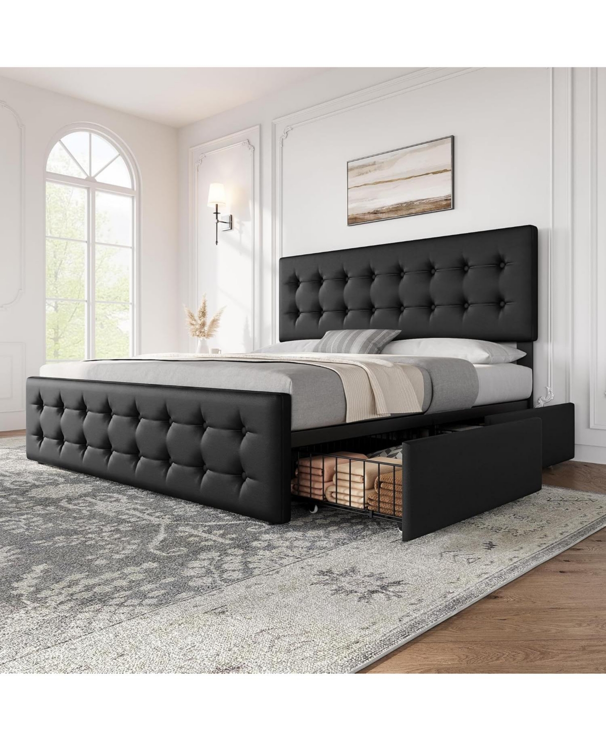 Click here for gaomon Platform Bed Frame with 4 Storage Drawers &... prices
