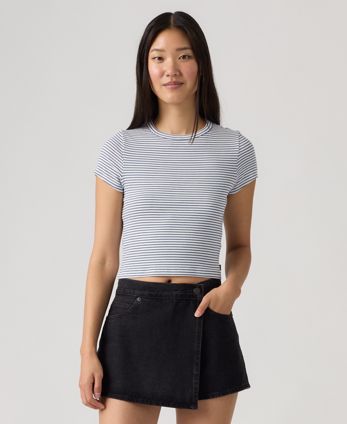 Click here for Levis Womens Short-Sleeve Cropped Top - Ava Stripe... prices