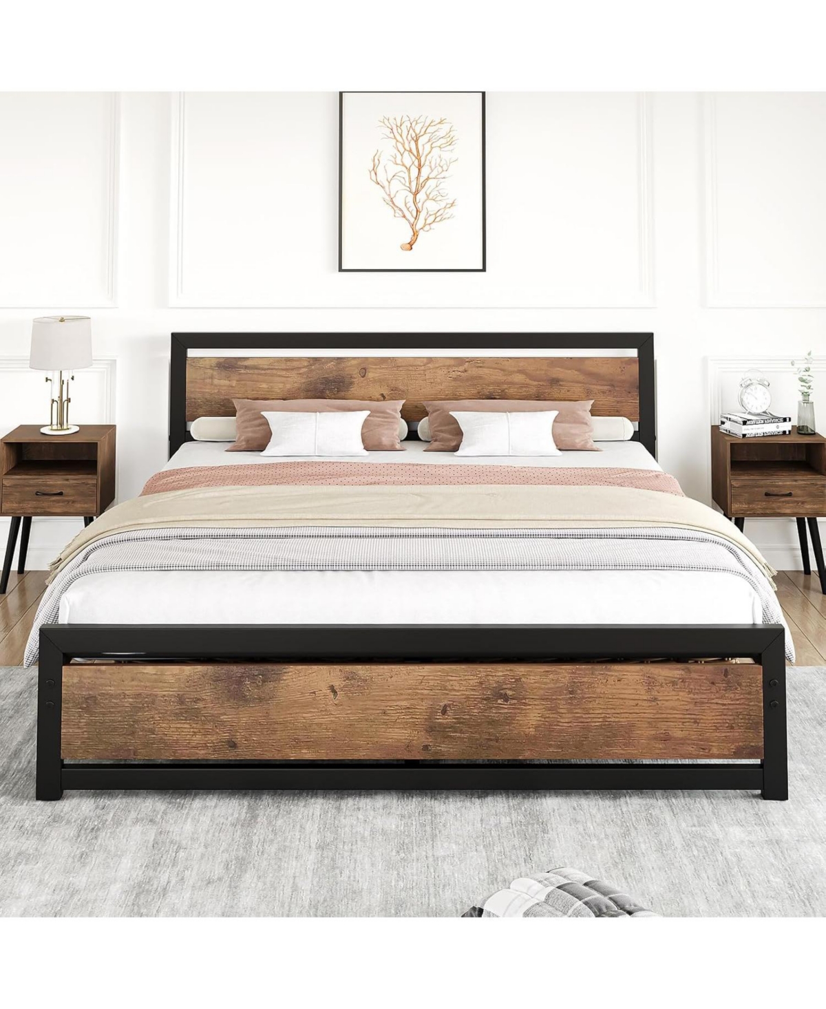 Click here for gaomon Bed Frame  Industrial Bed Platform with Hea... prices
