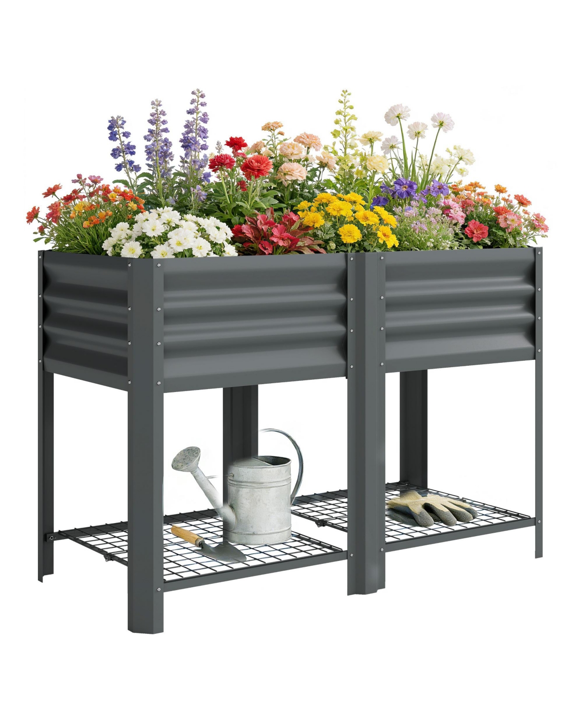 Click here for Outsunny Raised Garden Bed with Storage Shelf 31.5... prices