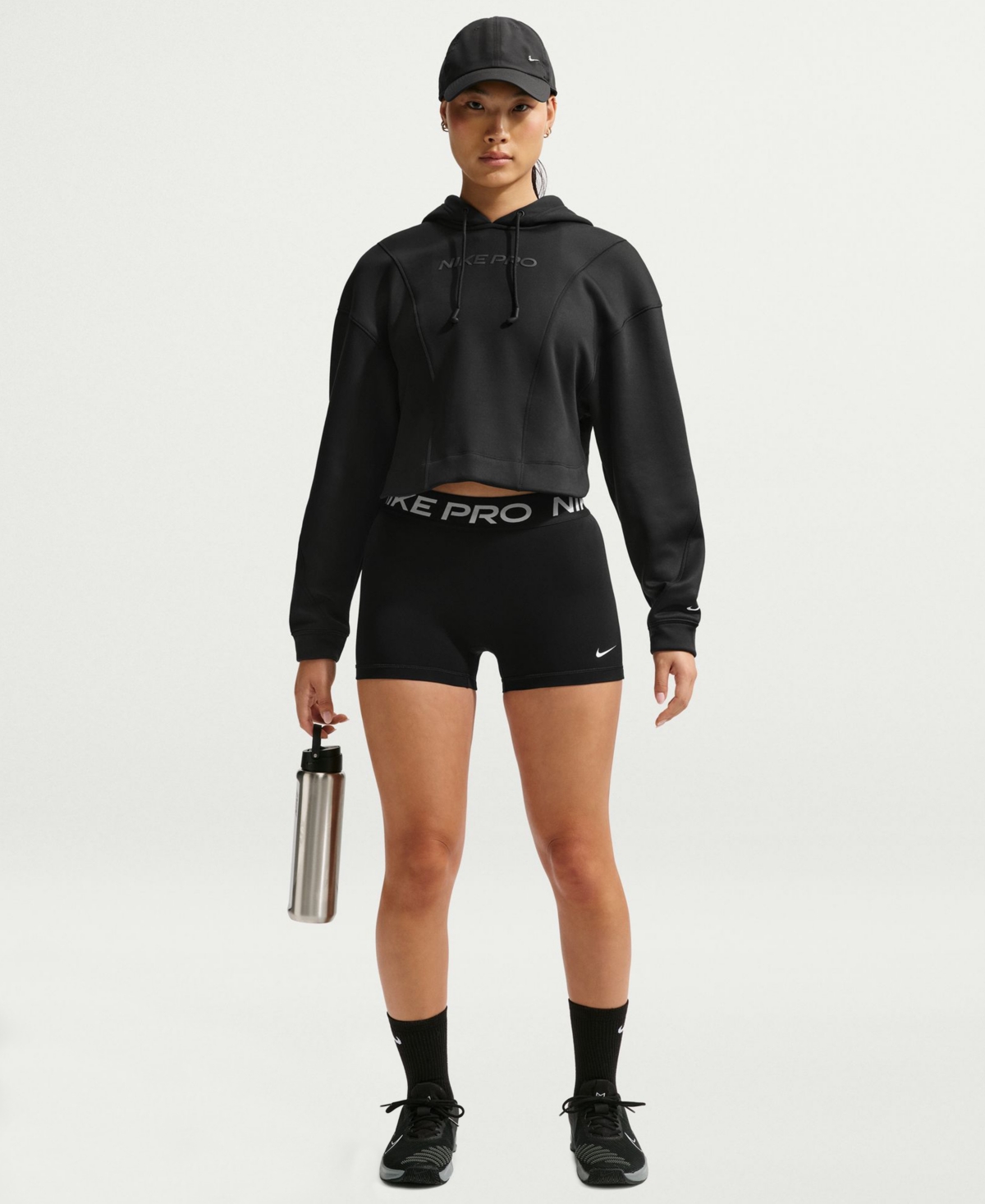 Click here for Nike Womens Mid-Rise Biker Shorts - Black/white prices