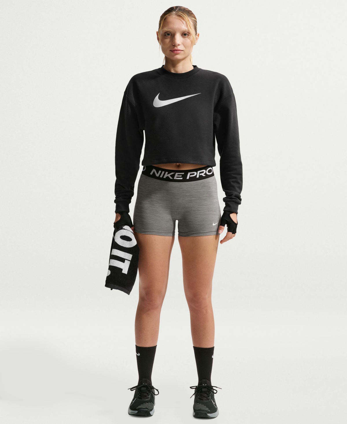 Click here for Nike Womens Mid-Rise Biker Shorts - Smoke Grey hea... prices