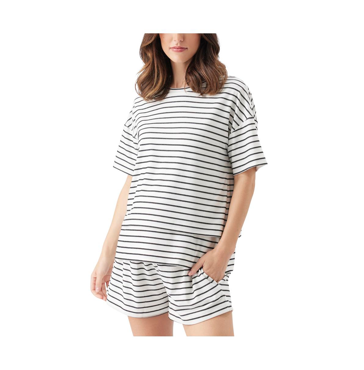 Click here for Ripe Maternity Womens Jada Stripe Nursing Tee prices