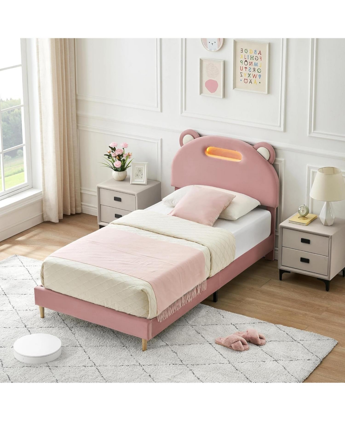 Click here for gaomon Twin Bed Frame with Led Lighting  Upholster... prices