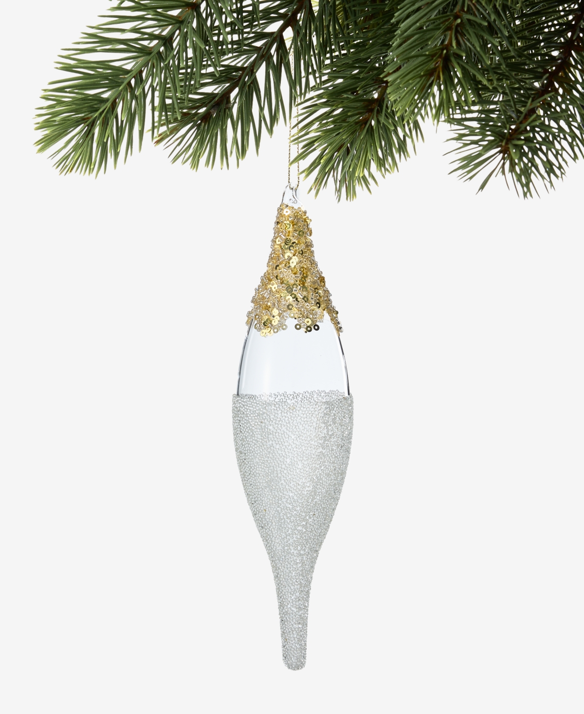 Click here for Holiday Lane Gilded Glamour Glass Frosted Finial O... prices