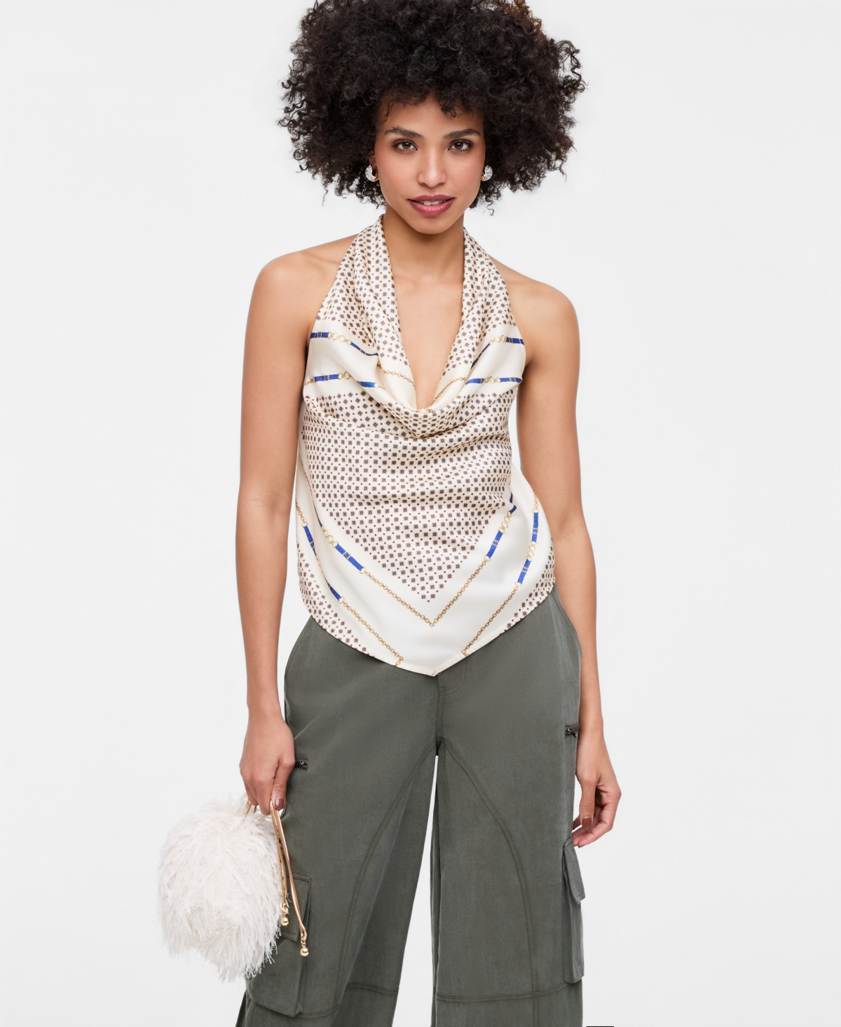 Click here for On 34th X Molly Rogers Womens Scarf Halter Top  Ma... prices