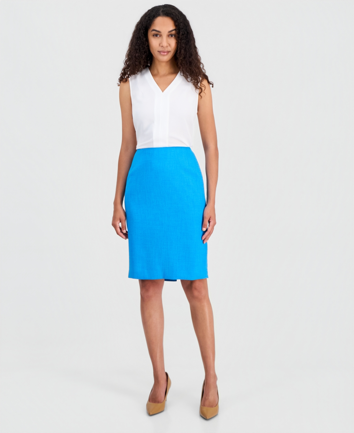 Click here for Kasper Womens Pencil Skirt - Bright Azul prices