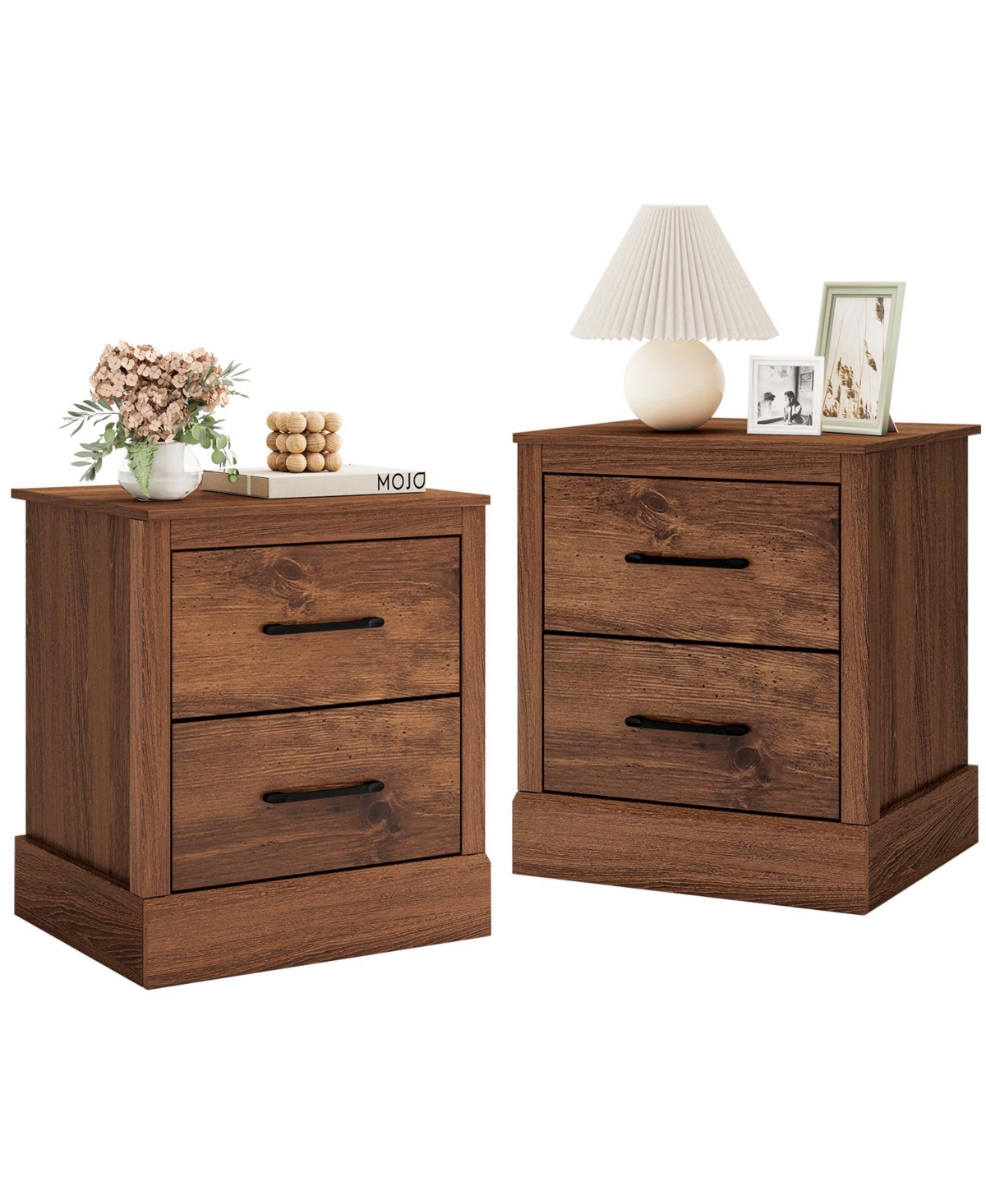 Click here for Gymax Set of 2 Drawer Nightstand Bedside Table Com... prices