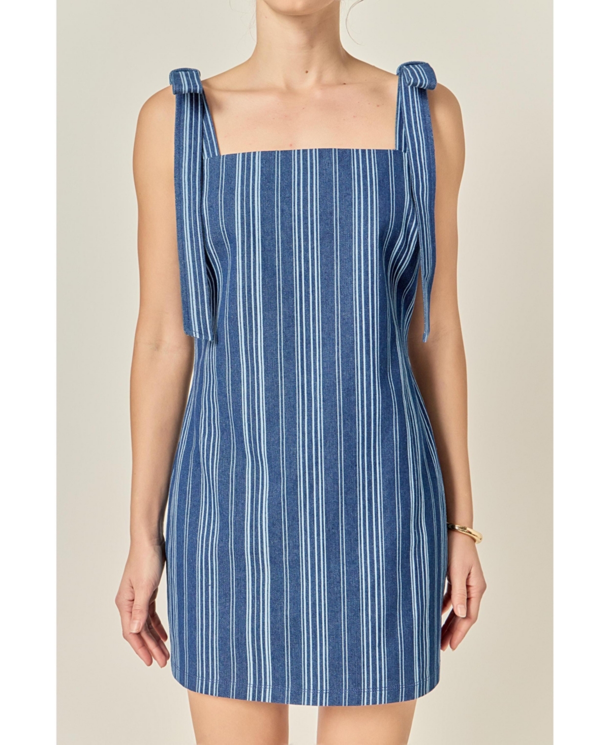 Click here for English Factory Womens Denim Stripe Mini Dress - D... prices