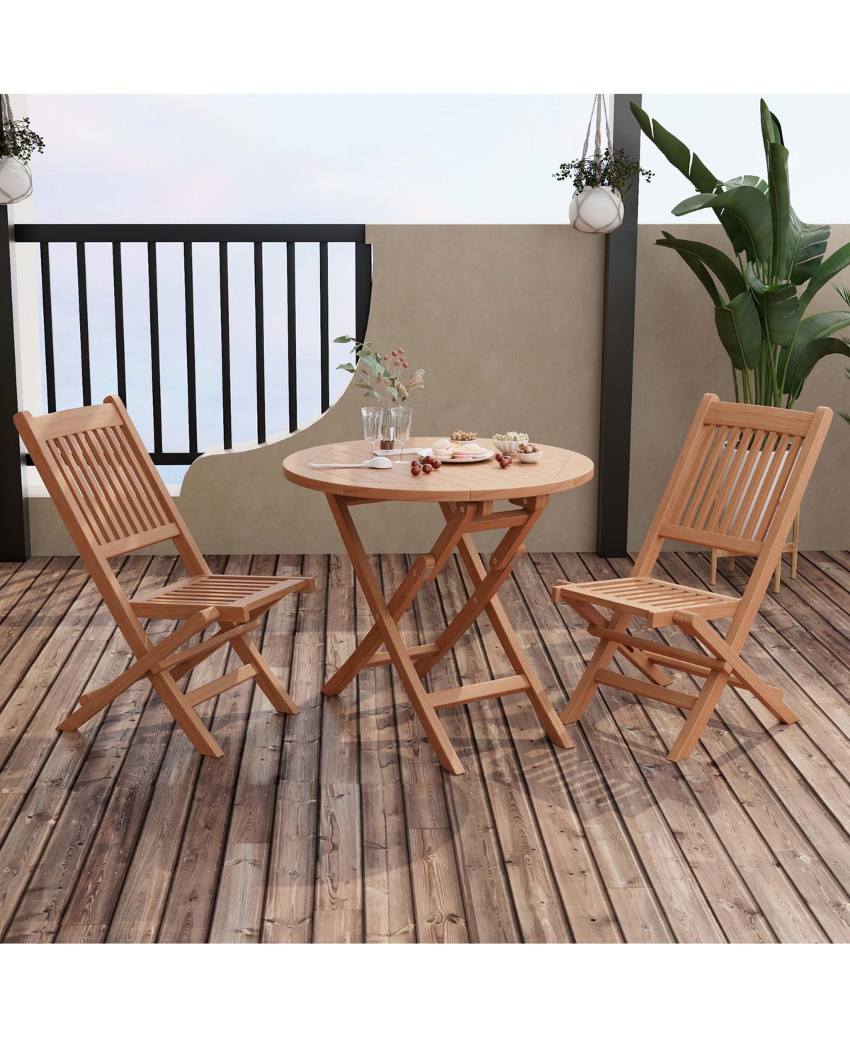 Click here for 3pcs Patio Outdoor Indonesia Teak Wood Bistro Dini... prices
