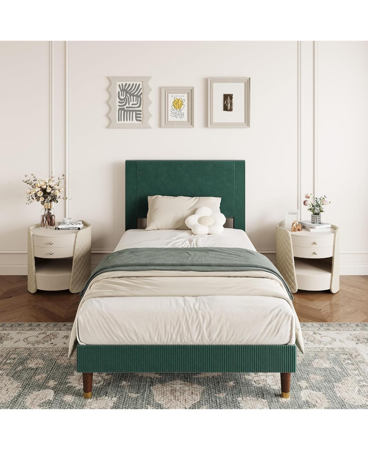 Click here for gaomon Bed Frame Upholstered Platform Bed with Fab... prices