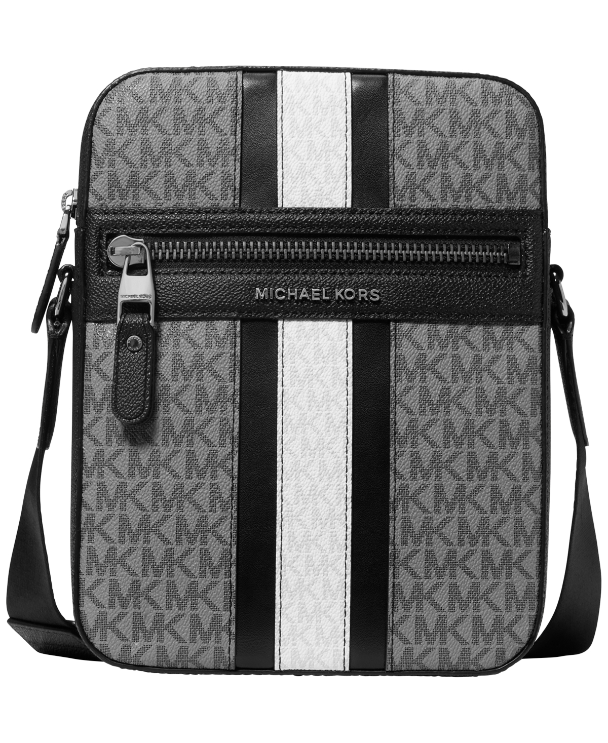 Click here for Michael Kors Mens Crossbody Flight Bag - Gray/Blac... prices