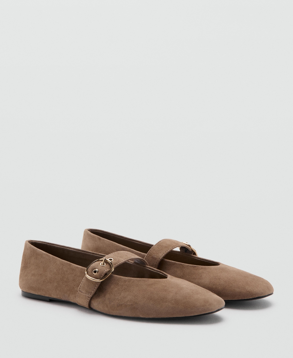 Click here for Mango Womens Suede Leather Ballet Flats - Sand prices