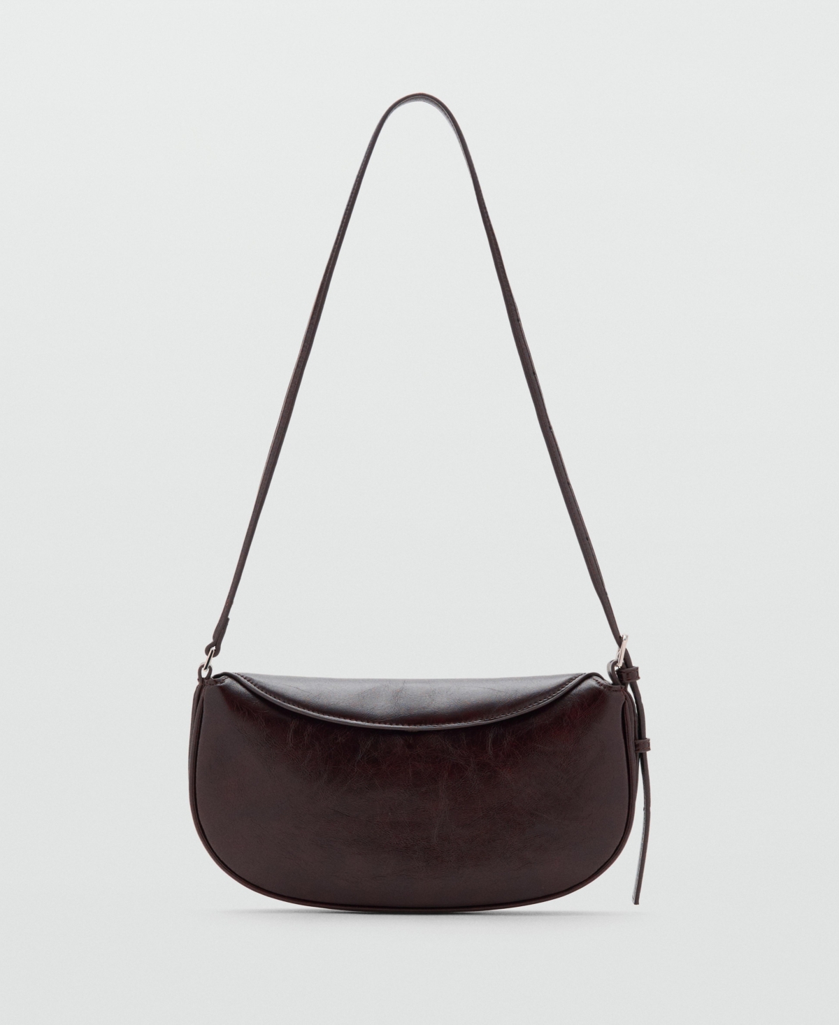 Click here for Mango Womens Flap Oval Shoulder Bag - Dark Brown prices