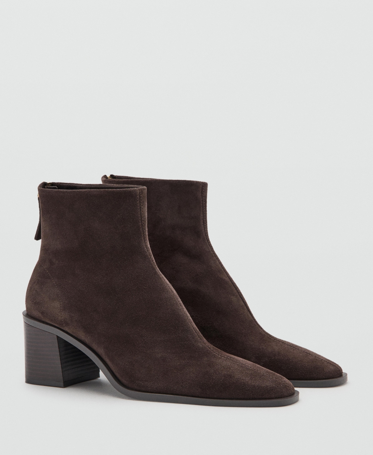 Click here for Mango Womens Suede Block-Heel Boots - Dark Brown prices