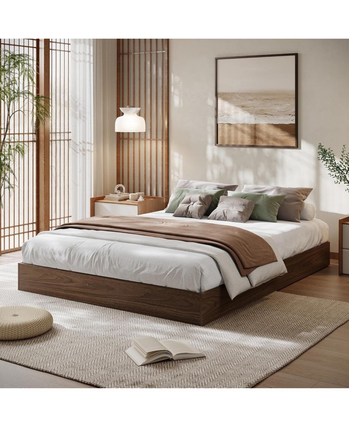 Click here for gaomon Queen Wood Platform Bed Frame Sturdy Wooden... prices