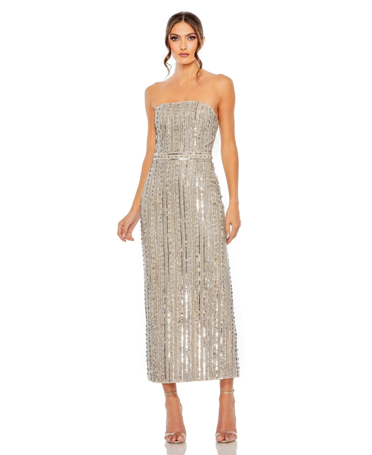 Click here for Mac Duggal Womens Embellished Strapless Column Dre... prices