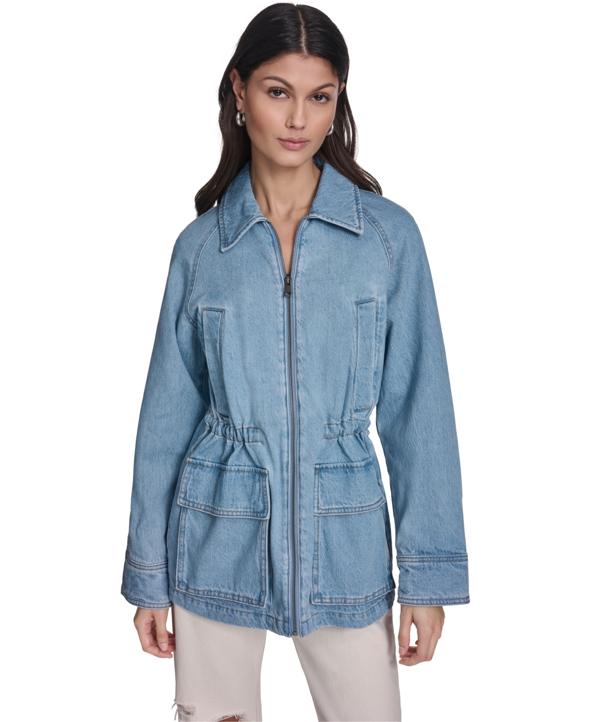 Click here for Levis Womens Cinch Waist Cotton Barn Jacket - Ligh... prices