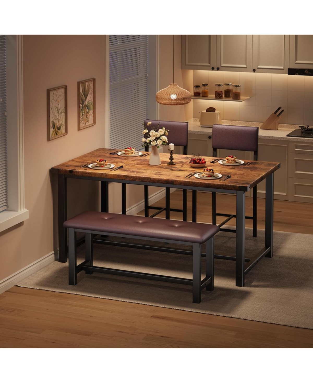 Click here for gaomon 4-Piece Wooden Dining Set for 4 with Table... prices