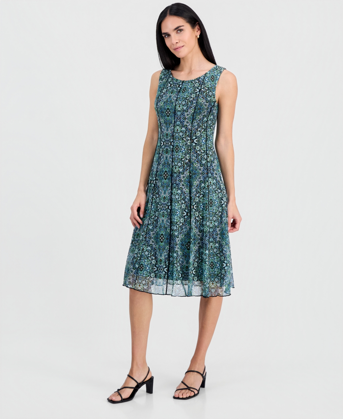 Click here for Connected Petite Sleeveless Fit & Flare Dress - Te... prices
