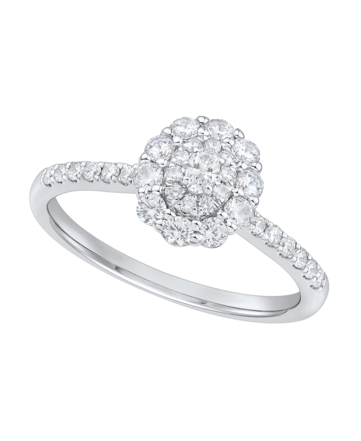Click here for Macys Diamond (1/2 ct. t.w.) Flower Engagement Rin... prices