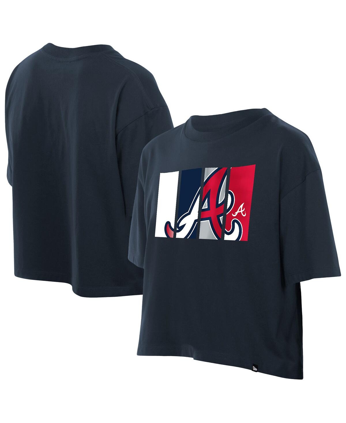 Click here for New Era Womens Navy Atlanta Braves Boxy Foil Logo... prices
