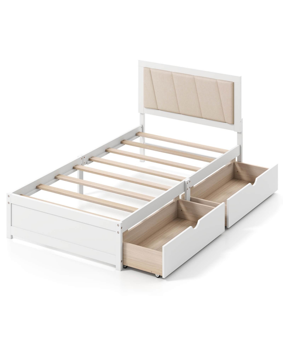 Click here for Twin Size Bed Frame with 2 Storage Drawers Upholst... prices