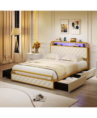 Click here for Full Size Bed Frame With Led Lights Charging Stati... prices