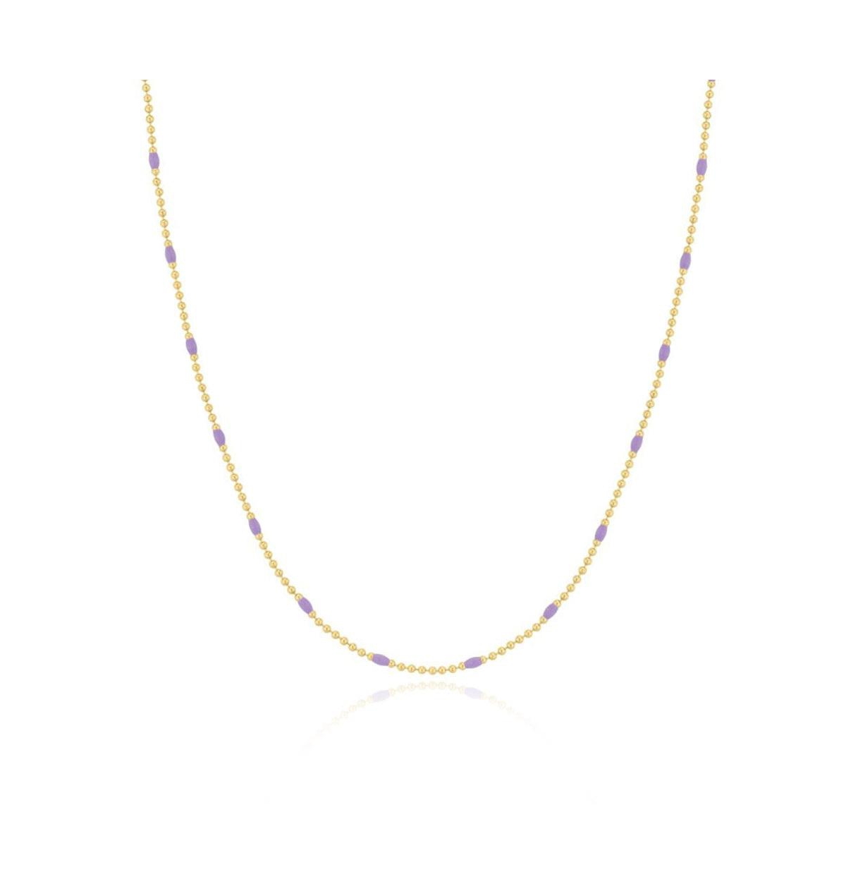 Click here for The Lovery Enamel Nugget Bead Necklace 14K Gold-Pl... prices