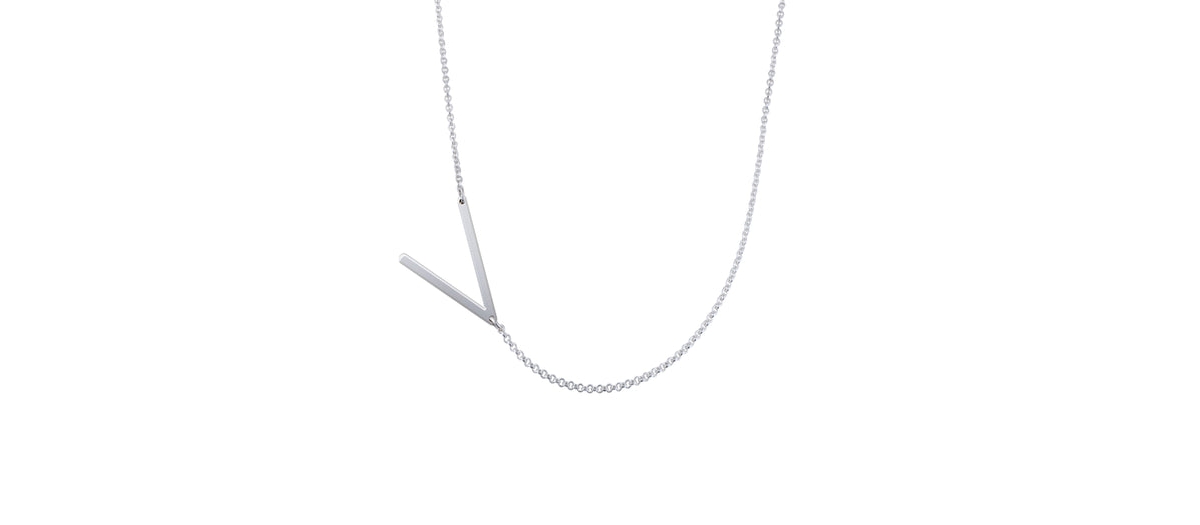 Click here for Oak & Luna Sideways Initial Necklace in Sterling S... prices